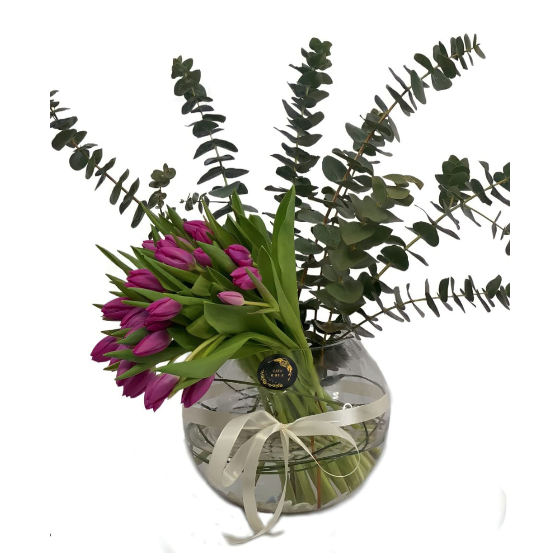 purpul tulip vase – CityRose Flowers